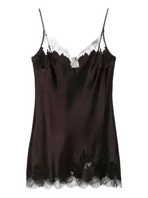 Carine Gilson Silk Slip Dress - Brown