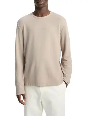 Vince Pima Cotton Piqué Long-sleeve T-shirt - Natural