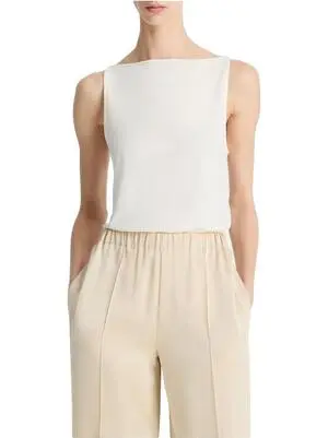 Vince Matte Jersey Boat-neck Tank - Neutral