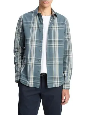 VINCE Lorimer Plaid Button-Front Shirt