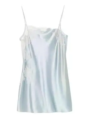 Carine Gilson Short Silk Slip Dress - Blue