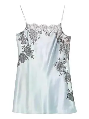 Carine Gilson Satin Slip Dress - Blue