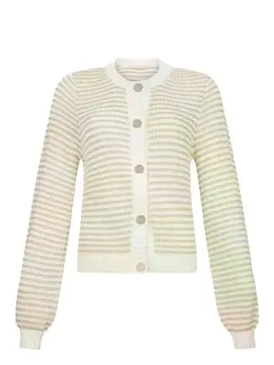 Liu Jo Striped Button Cardigan - White