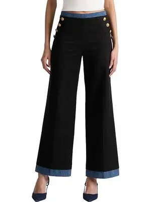 Alice + Olivia Narin Button Front Pants - Black