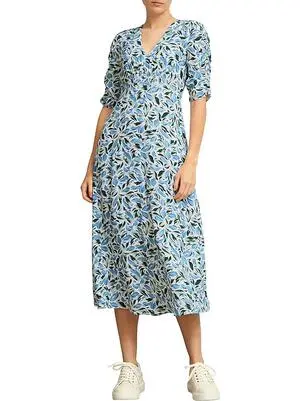 HOBBS LONDON Petite Bonnie Midi Dress - Ivory Multi