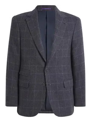 Ralph Lauren Purple Label Cashmere Check Gregory Blazer - Navy