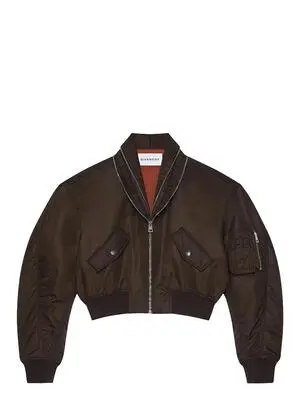 Givenchy Zipped Shawl Collar Bomber - Brown