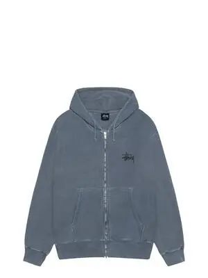 StÜssy Basic Pigment Dyed Zip Hoodie - Blue