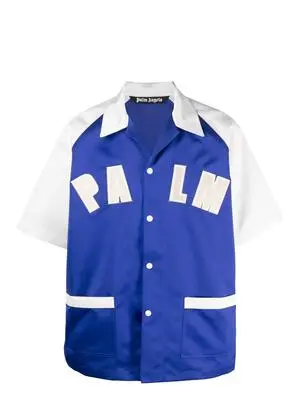 Palm Angels Palm Baseball Bowling Shirt - Blue