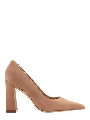 Marc Fisher Suede Block-heel Pumps - Tan