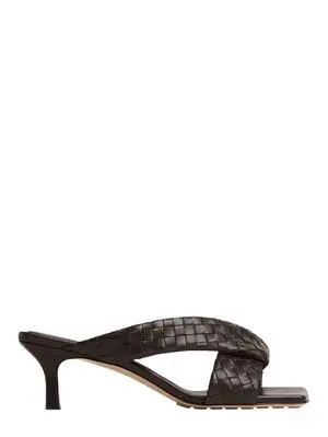 Bottega Veneta Riva Micro Woven Nappa Leather Kitten-heel Sandals - Fondant