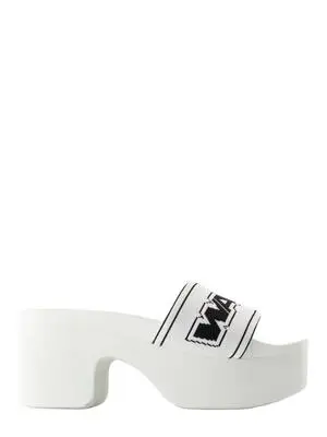 Alexander Wang Logo Platform Sandals - White