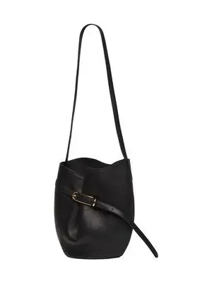 LIFFNER Belted Bucket Bag Black Gold Hardware