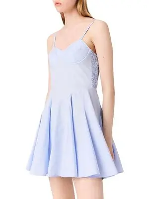 Maje Flared Mini Dress - Light Blue