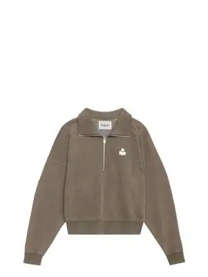 MARANT ETOILE Ross Relaxed Fit Sweatshirt Dark Bronze/ecru