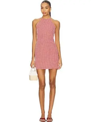 Hunza G Halter Neck Mini Dress - Red Gingham