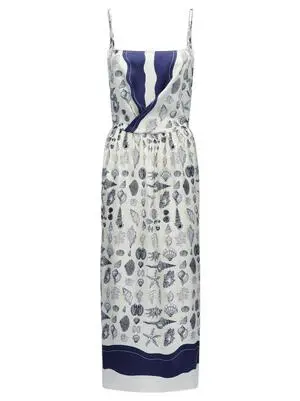 CALLAS MILANO Samantha Printed Silk Twill Dress - Blue