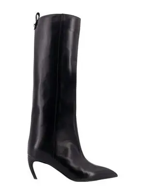 Attico Lea Leather Boots - Black