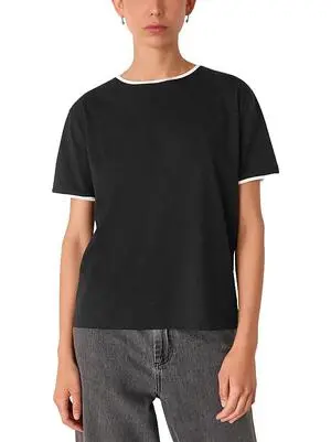 Whistles Tipped Tee - Black