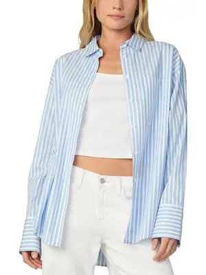 Joe's Jeans Boyfriend Button-down Shirt - Blue/white Stripe