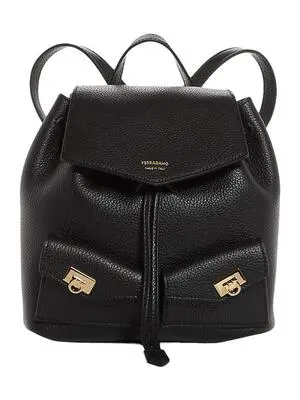 FERRAGAMO Gancini Leather Backpack - Nero