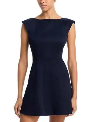 French Connection Multi Seam Sateen Mini Dress - Marine