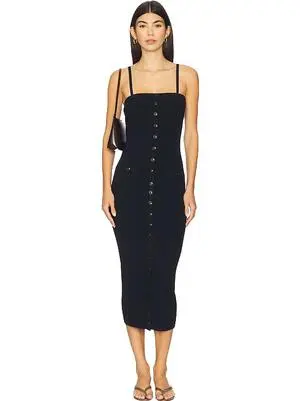 Heartloom Plumeria Ribbed Knit Midi Dress - Navy