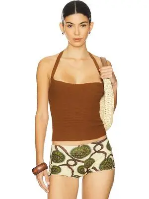 Heartloom Kennedy Halterneck Knit Top - Brown