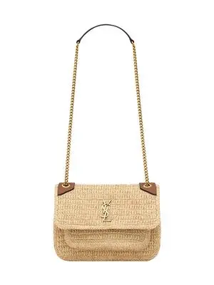 SAINT LAURENT Saint Laurent Mini Raffia Nikki Shoulder Bag