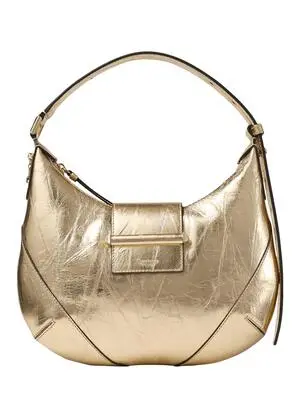 JIMMY CHOO Metallic Leather Shoulder Bag - Gold