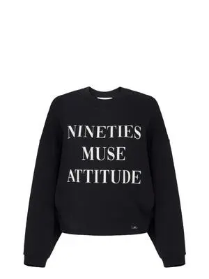 Elisabetta Franchi Sweatshirt With Lettering Print - Black