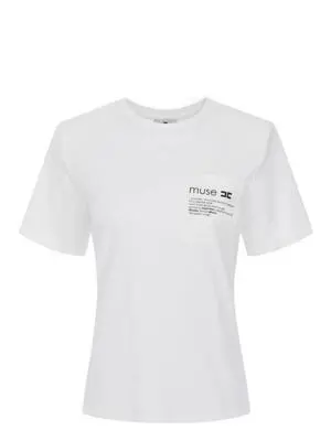 Elisabetta Franchi T-shirt With Pocket - Gesso