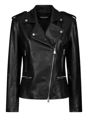 DONDUP Leather Biker Jacket - Black
