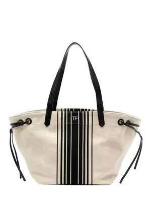 TOM FORD Striped Jacquard Tote - Neutrals