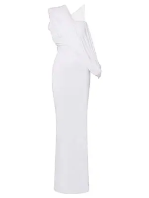 Christopher Esber Aiba Draped Jersey Maxi Dress - White