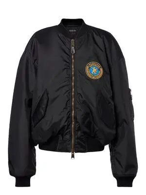 Balenciaga Oversized Logo Bomber Jacket - Black