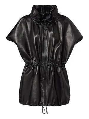 Magda Butrym Leather Peplum Jacket - Black