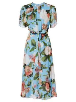 Erdem Floral Silk Voile Midi Dress - Multicoloured