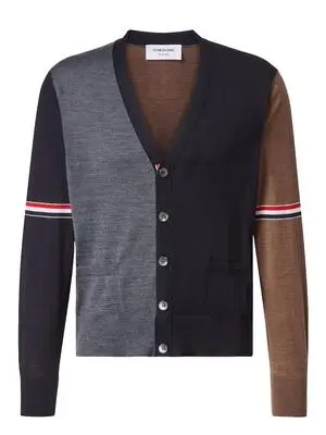 Thom Browne Colorblocked Virgin Wool Cardigan - Multicoloured