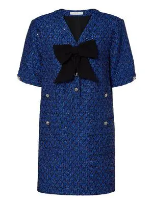 Alessandra Rich Sequined Tweed Minidress - Blue