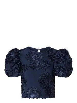 Remain Birger Christensen Floral-appliqué Top - Blue