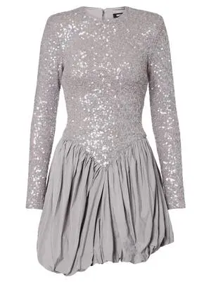 ROTATE BY BIRGER CHRISTENSEN Sequined Asymmetric Minidress - Grey