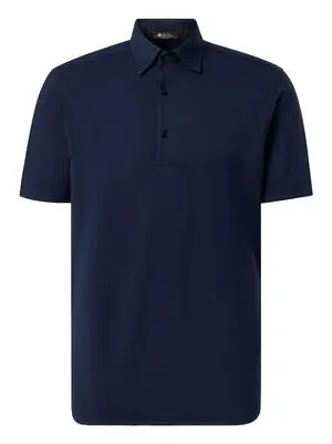 Loro Piana Cotton Jersey Polo Shirt - Blue