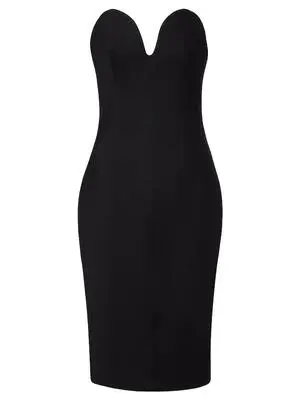Bottega Veneta Strapless Wool Midi Dress - Black