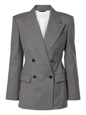 Givenchy Double-breasted Wool Blazer - Grey