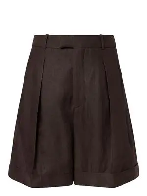 Loro Piana Combray Linen Bermuda Shorts - Brown