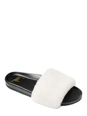Beek Genuine Shearling Slide Sandal - Natural/black