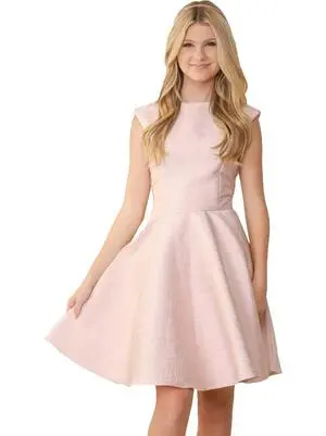 UN DEUX TROIS Cap Sleeve Fit & Flare Dress - Pink