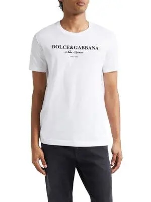 Dolce & Gabbana Flocked Logo T-shirt - W0800 Bianco Ottico