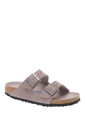 BIRKENSTOCK Arizona Soft Footbed Slide Sandal - Faded Purple Suede